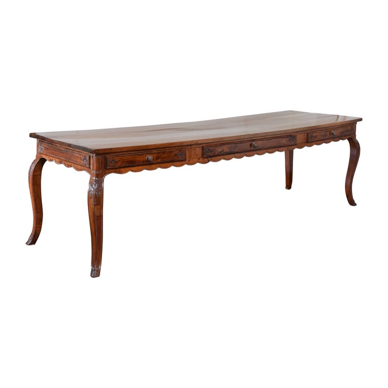 Carved Walnut 3-Drawer Kitchen/Center Table – ROBUCK