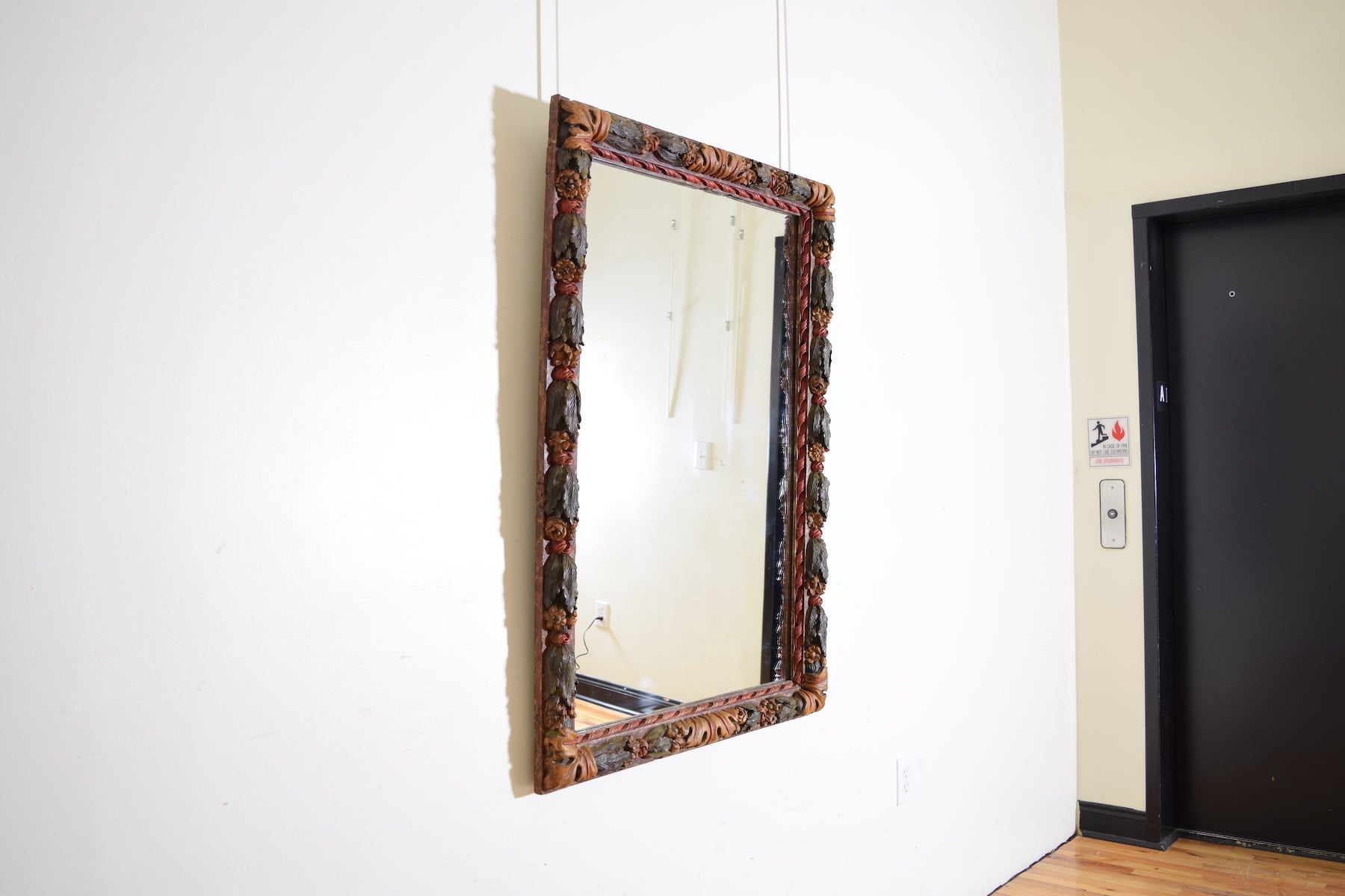 Carved and Polychrome Painted Mirror – ROBUCK
