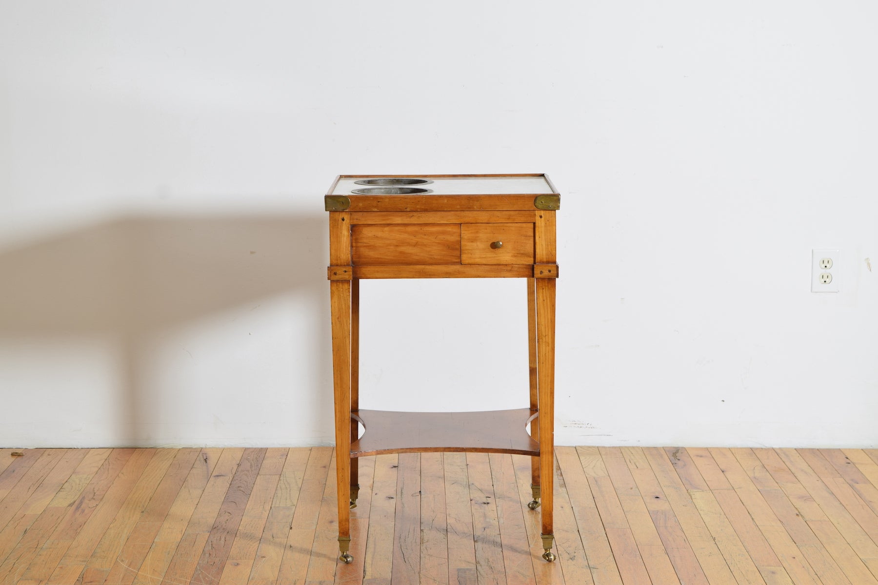 Walnut, Brass, Marble, and Zinc Rafraichissoir – ROBUCK