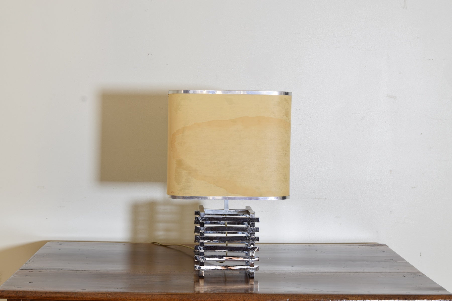 Vintage Modern Chrome Table Lamp with Custom Chrome Shade – ROBUCK